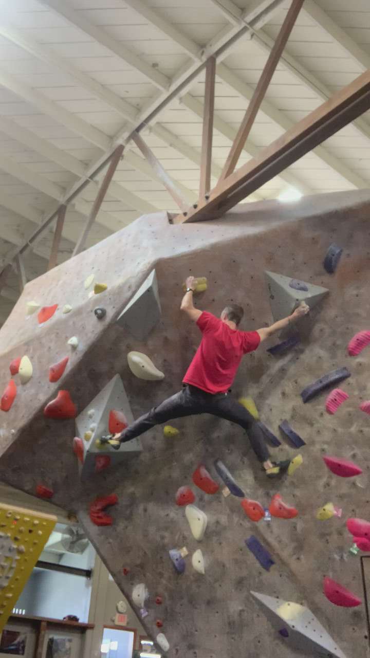 Pink Boulder - Bridges Rock Gym Bouldering - Watch Beta Videos