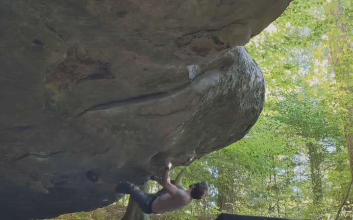 Red Rocket Low v9 - Three Hounds Roof, Hagler Road Boulders Bouldering ...