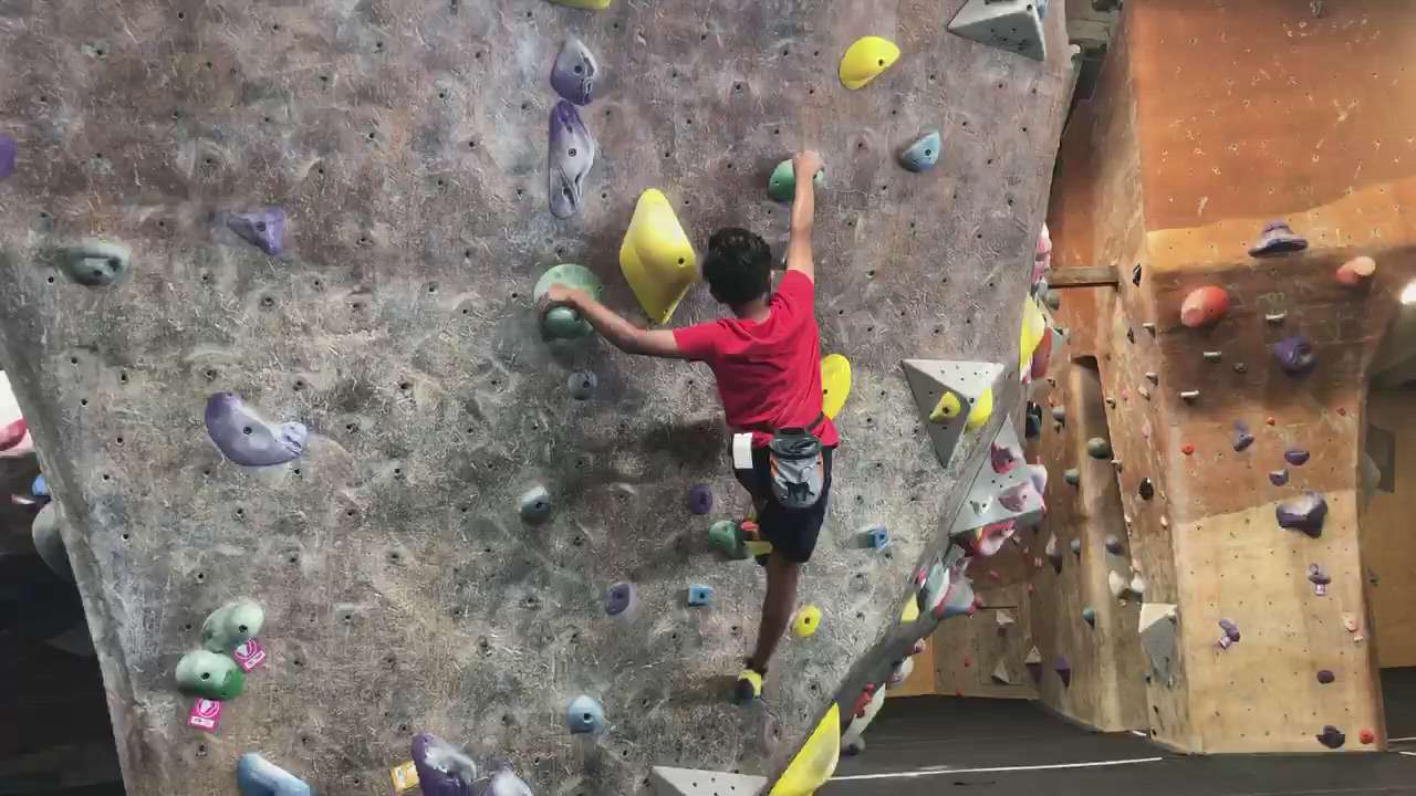 Pink Boulder - Bridges Rock Gym Bouldering - Watch Beta Videos
