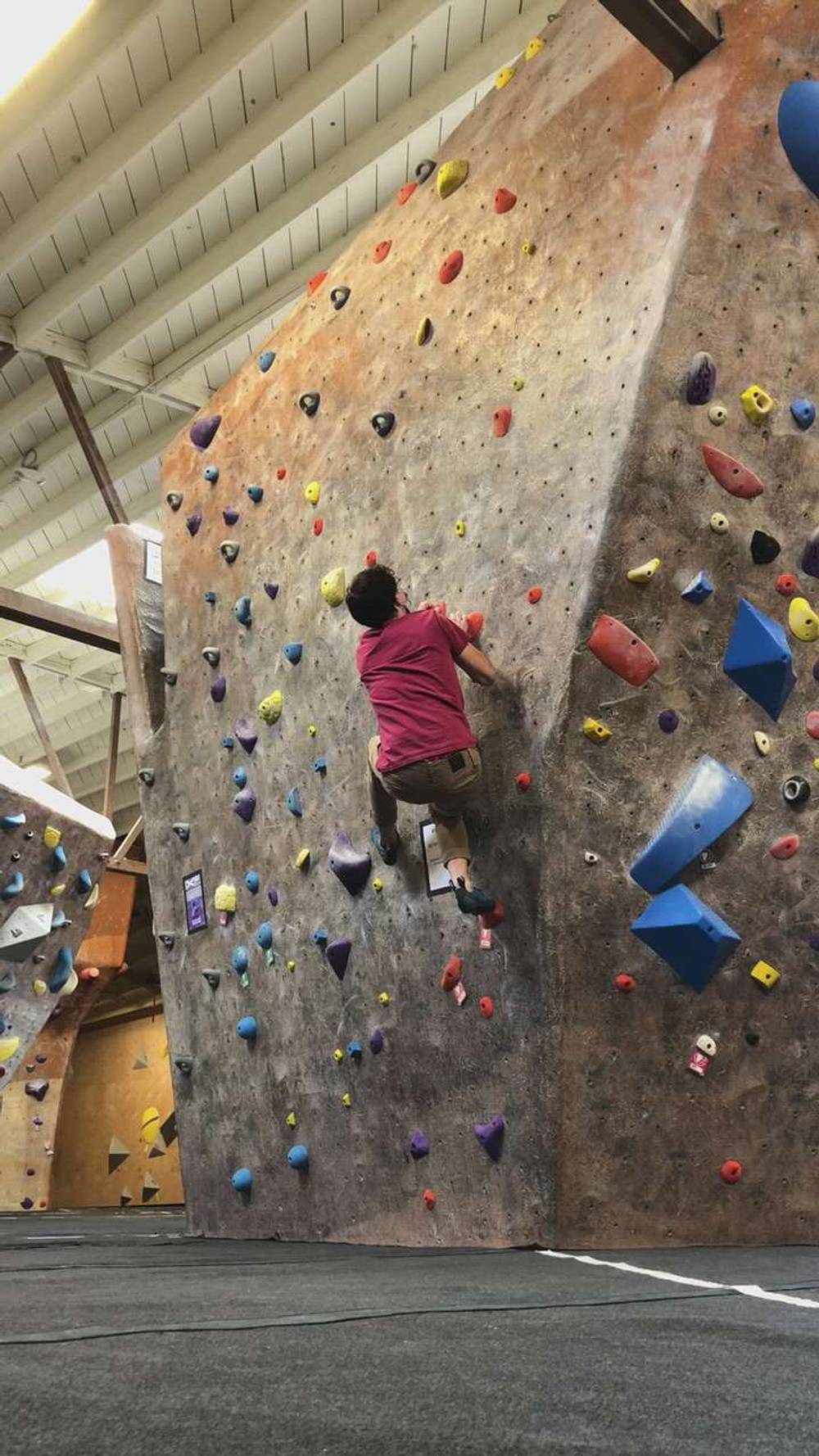 Orange Boulder - Bridges Rock Gym Bouldering - Watch Beta Videos