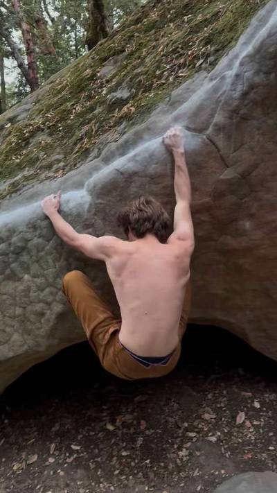 Nature Nazi Traverse Low v6 - Nature Boulders, Indian Rock Bouldering ...