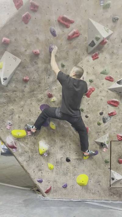 Pink Boulder - Bridges Rock Gym Bouldering - Watch Beta Videos